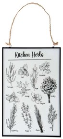 Esschert Design Skleněná cedulka na provázku Kuchyňské bylinky 20x30 cm