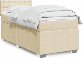 Box spring postel s matrací krémová 100 x 200 cm textil 3286998