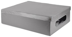 Skládací úložná kartonová krabice Compactor, potažená PVC, 58 x 48 x 16 cm, šedá