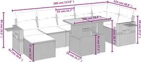 8dílná zahradní sedací souprava s poduškami béžová polyratan 3275712