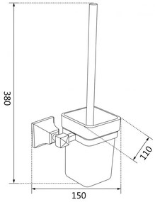 Mexen Dalia záchodový wc kartáč, chromová, 7017350-00