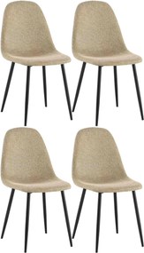 Sada 4 jídelních židlí Napier látka – taupe