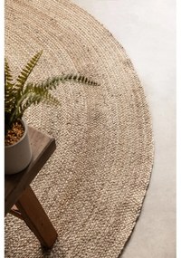 Šedobéžový oboustranný jutový kulatý koberec ø 140 cm Braided – Hanse Home