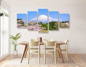 5-dílný obraz sopka Fuji Varianta: 200x100