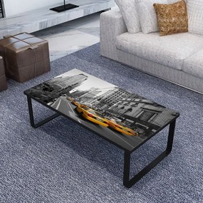 Konferenční stolek s potiskem sklo / kov Dekorhome Piano