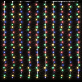 Světelný závěs 3x3 m 300 LED diod pestrobarevné světlo 8 funkcí 328932