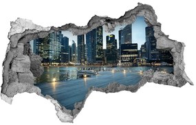 Wallmuralia Fototapeta díra na zeď 3D Singapur noc 95x73 cm