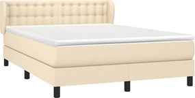Box spring postel s matrací krémová 140x200 cm textil 3126570