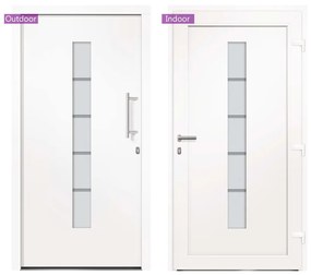 Vchodové dveře hliník a PVC bílé 100 x 210 cm - Default Title