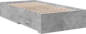 Rám postele se zásuvkami betonově šedý 100 x 200 cm kompozit 3280422
