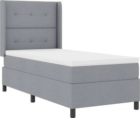 Postel s boxspringem s polštářem Světle šedá 200 x 80 cm textil 3341609