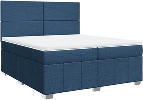 Box spring postel s matrací modrá 200x200 cm textil 3291774