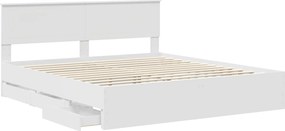 Rám postele se zásuvkou Bílá 180 x 200 cm Inženýrské dřevo 3410679