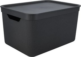 Rotho JIVE DECO Box s víkem, 36,5 × 26,5 × 20,3 cm, 16 l, antracit