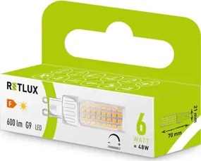 RETLUX RLL 669 G9 6W LED stmívatelné / 600 lm / 3000K - teplá bílá