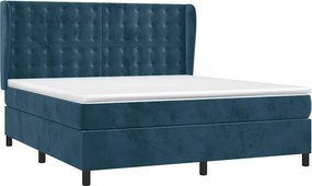 Box spring postel s matrací tmavě modrá 160x200 cm samet 3129463