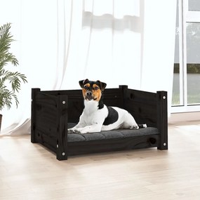Pelíšek pro psy černý 55,5 x 45,5 x 28 cm masivní borovice - Default Title