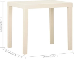 Zahradní stůl bílý 79 x 65 x 72 cm plast 315844