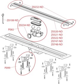 Alcaplast APZ9-950M Simple liniový podlahový žlab s roštem