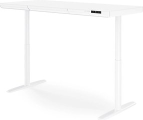 Elektrický psací stůl sit-stand se zásuvkou a bezdrátovou nabíječkou Qi bílý, 1600 mm: ELLIS