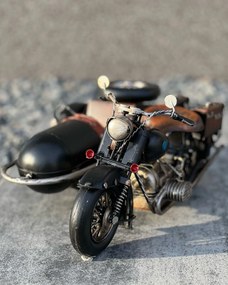 Plechový model - Motocykl se postranním vozíkem