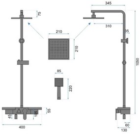 REA-P0636 - Sprchová sada BRAVO matná černá