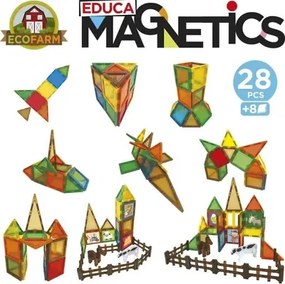 EDUCA Magnetická stavebnice Magnetics EKO Farma / Stavebnice / 28 dílk