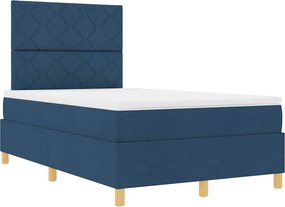 Postel s boxspringem s čelo Modrá 120 x 200 cm textil 3339692