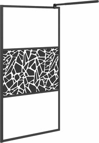 Zástěna do průchozí sprchy 100x195cm ESG / kamenný design černá 151882