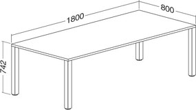 Stůl ProOffice B 180 x 80 cm, ořech