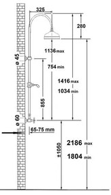 Reitano Antea Sprchový systém s termostatickou baterií, růžové zlato SET047