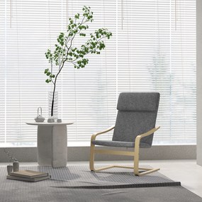 HOMCOM Relaxační křeslo polohovatelné s polštářem Otočná židle jídelní židle vzhled lnu tmavě šedá bříza 66,5x80x99cm do obývacího pokoje | Aosom.de