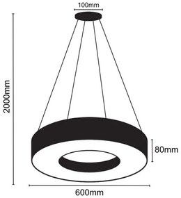 LED Lustr na lanku LED/30W/230V 4000K pr. 60 cm