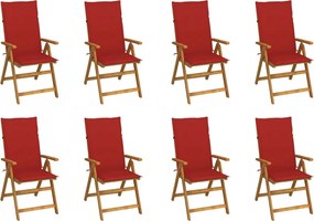 vidaXL Skládací zahradní židle s poduškami 8 ks masivní akácie [3075059] Barva: taupe