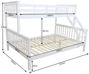 Kondela Patrová rozložitelná postel, bílá, BAGIRA