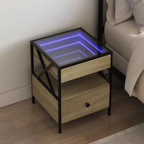 Noční stolek s Infinity LED dub sonoma 40 x 40 x 51 cm