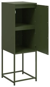 Skříň highboard olivově zelená 36 x 39 x 107 cm ocel