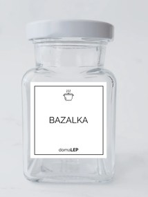 Samolepka na kořenky BAZALKA bílá 5 × 5 cm základní písmo