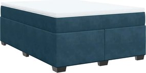Box spring postel s matrací tmavě modrá 140x200 cm samet 3285291