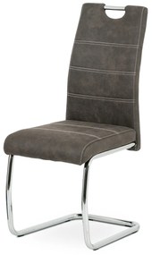 Jídelní židle, potah antracitově šedá látka COWBOY v dekoru vintage kůže, kovová - HC-483 GREY3