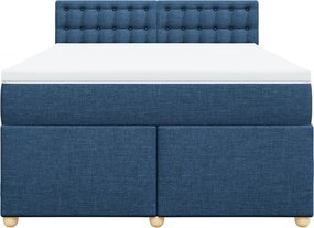 Box spring postel s matrací modrá 160x200 cm textil 3286751