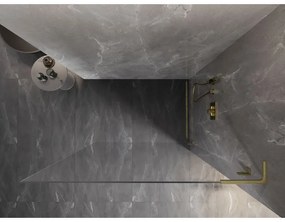 Mexen, Mexen Lunar L sprchová stěna pravá 60 x 200 cm, průhledná 8 mm, zlatý kartáč - 830L-060-000-55-00-P