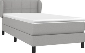 Box spring postel s matrací světle šedá 90x200 cm textil 3126213