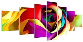 Barevný obraz abstraktní růže (210x100 cm)