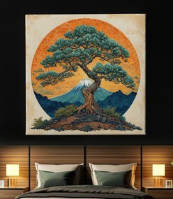Obraz na plátně - Strom života Síla Japonska FeelHappy.cz Velikost obrazu: 80 x 80 cm