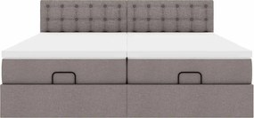 Osmanský rám postele s matrací taupe 160x200cm textil 3312033