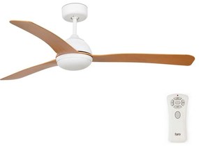 FARO Barcelona FARO 33341 - Stropní ventilátor GRID bílá/hnědá pr. 132 cm + dálkové ovládání FA33341