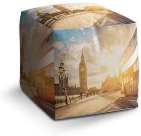 Sablio Taburet Cube Londýn Big Ben : 40x40x40 cm