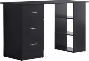 HOMCOM Stůl s úložným prostorem, Počítačový stůl 120 x 50 cm, Počítačový stůl se policemi a šuplíky, pro malé prostory, Ložnice, Černý | Aosom