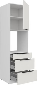 ARIA wh | vysoká skříňka 60 DPS-210 3S1F na vestavnou troubu | PREMIUM BOX | 60 cm | ANTI FINGERPRINT povrch | bílá
